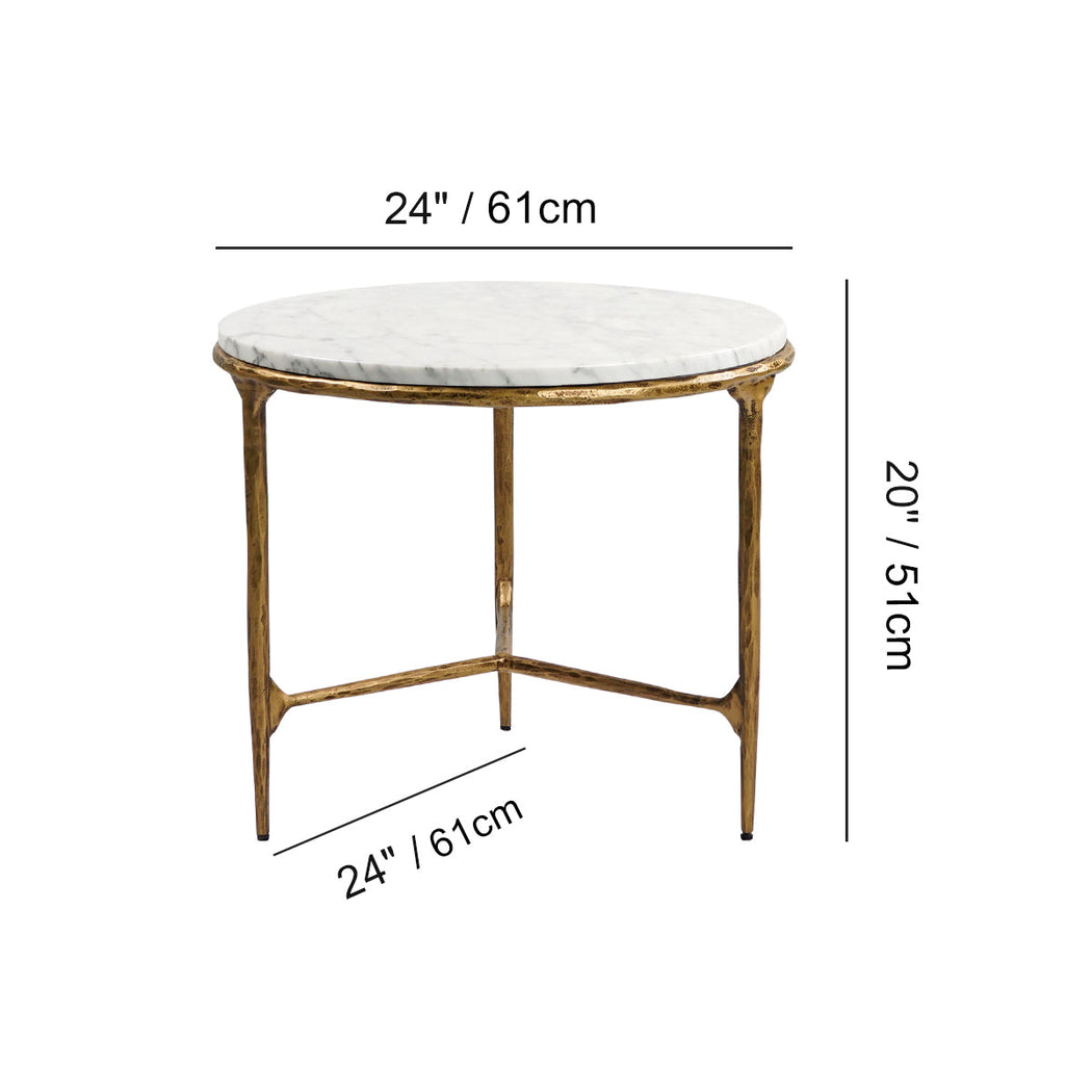 Thaddeus Marble Round Side Table 3 Leg 24"D – Scuethyee