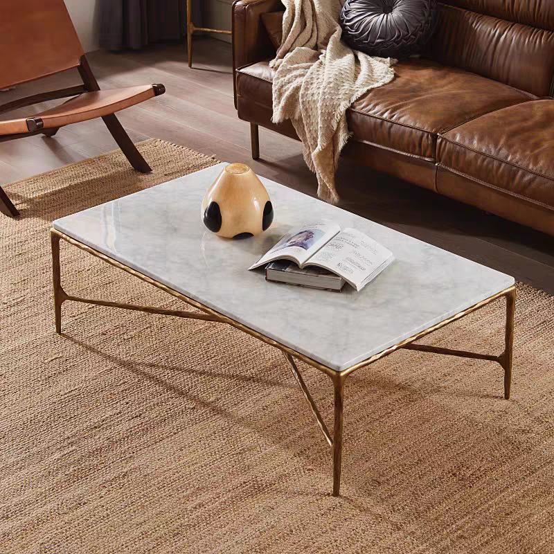 Thaddeus Rectangle Marble Coffee Table – Scuethyee