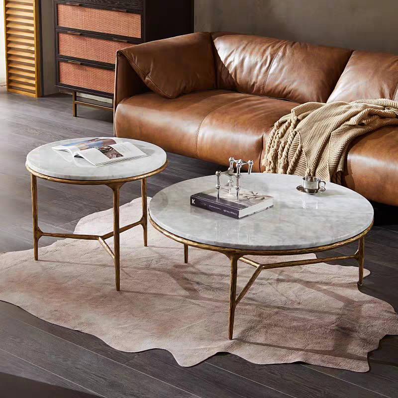 Thaddeus Marble Round Side Table 3 Leg 24"D – Scuethyee
