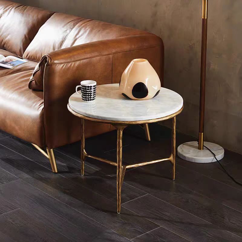 Thaddeus Marble Round Side Table 3 Leg 24"D – Scuethyee