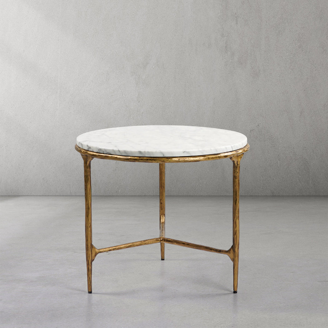 Thaddeus Marble Round Side Table 3 Leg 24"D – Scuethyee