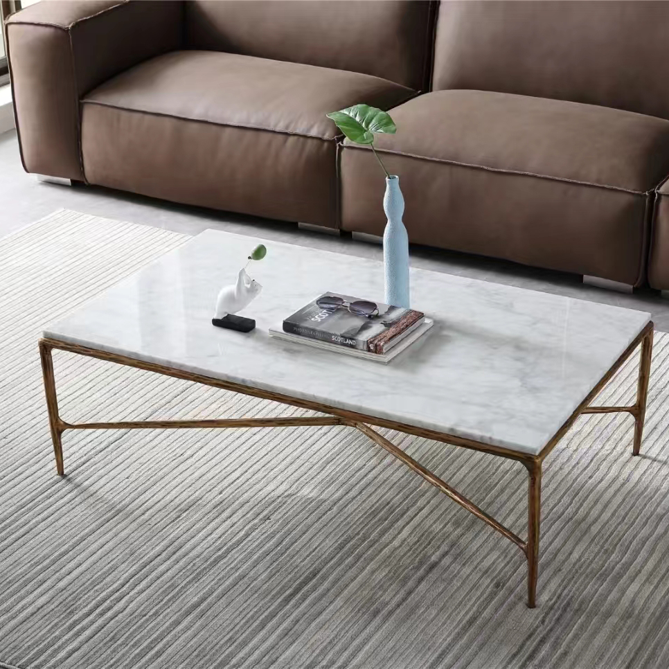 Thaddeus Rectangle Marble Coffee Table – Scuethyee